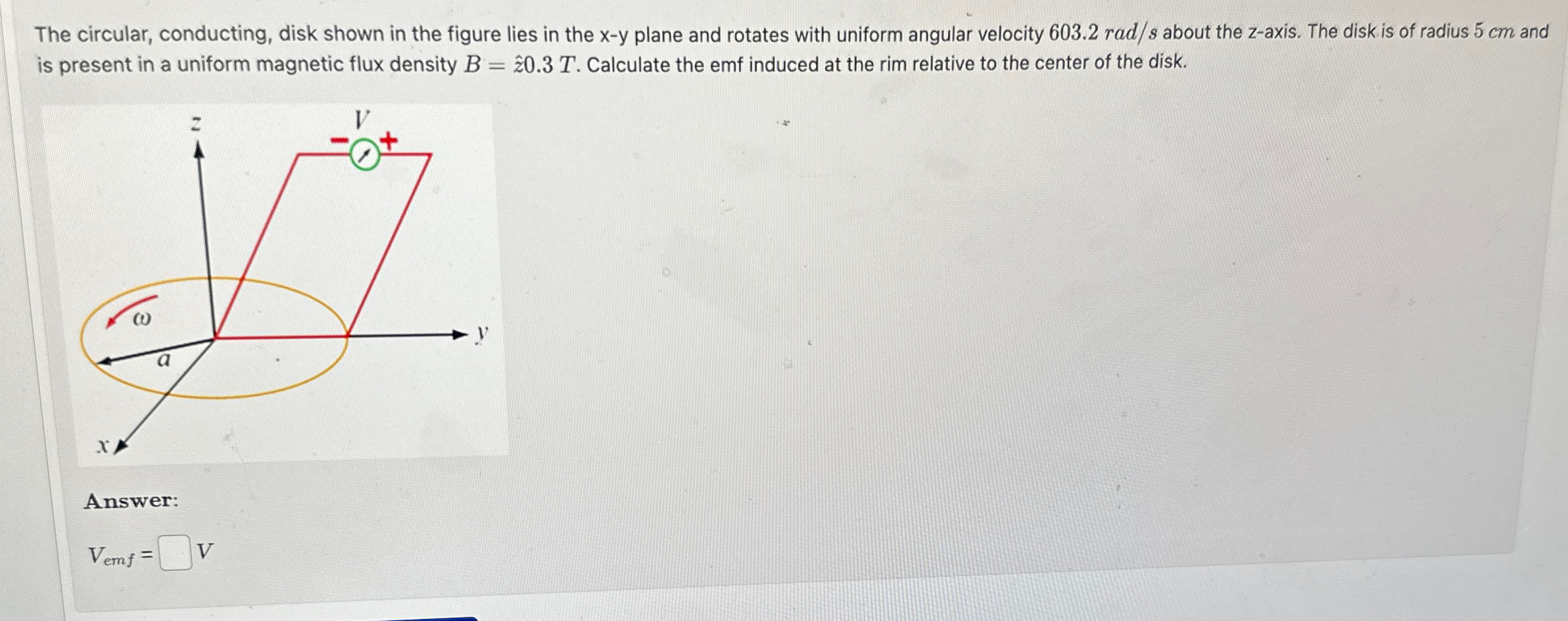 Solved The circular, conducting, disk shown in the figure | Chegg.com