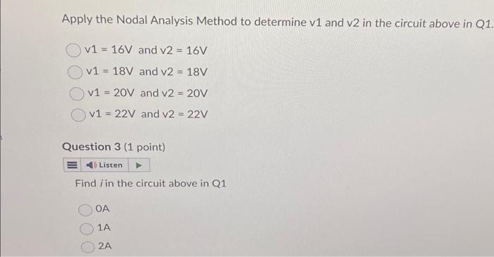 Solved INCI.Apply the Nodal Analysis Method to determine v1 | Chegg.com