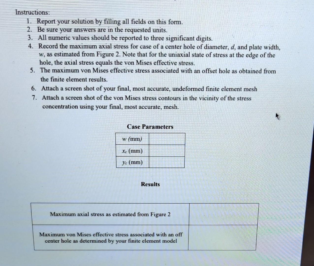 Solved Design of an Axially Loaded Plate with an Offset Hole | Chegg.com