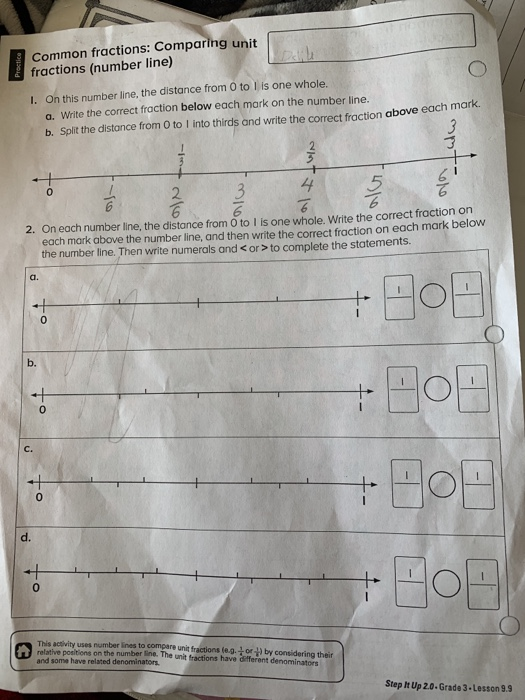 Solved Common fractions: Comparing unit fractions (number | Chegg.com