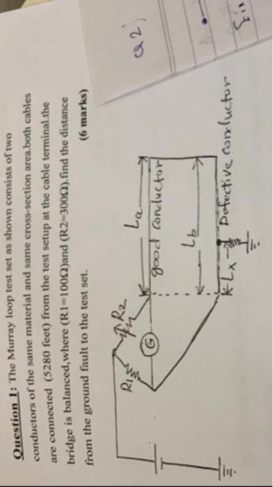 Solved Question 1: The Murray loop test set as shown | Chegg.com