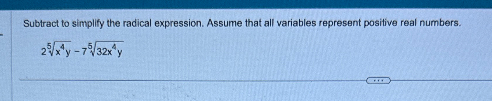 Solved Subtract to simplify the radical expression. Assume | Chegg.com