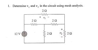 Solved Determine v1, and v2, in the circuit using mesh | Chegg.com