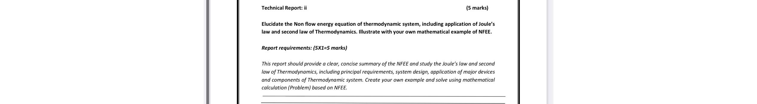 Solved Technical Report: ii(5 ﻿marks)Elucidate the Non flow | Chegg.com