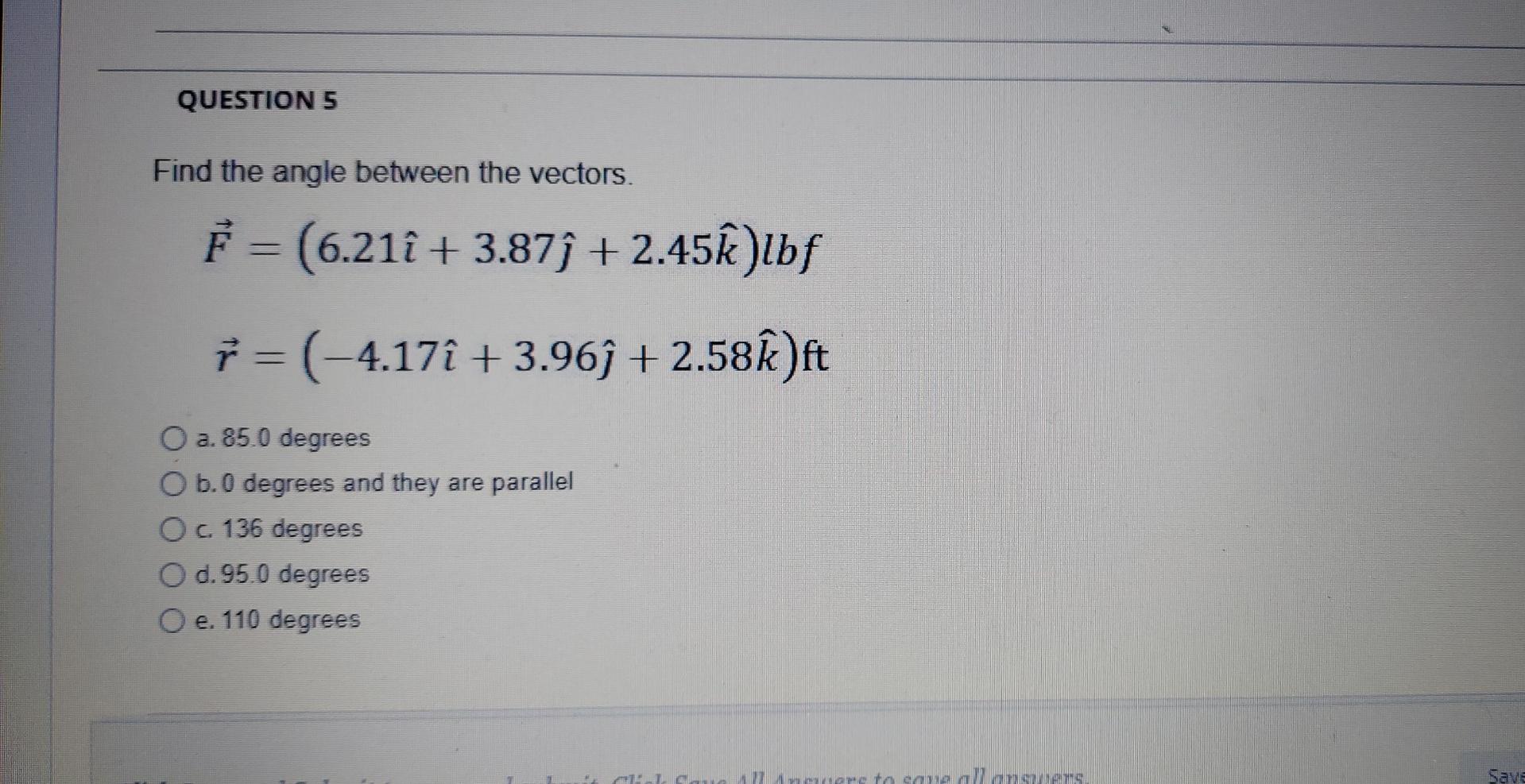 Solved Find the angle between the vectors. | Chegg.com