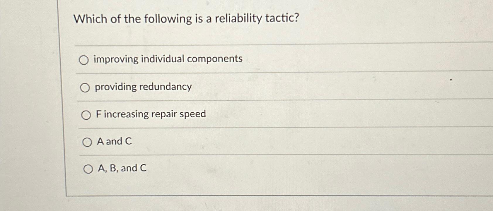 Solved Which of the following is a reliability | Chegg.com