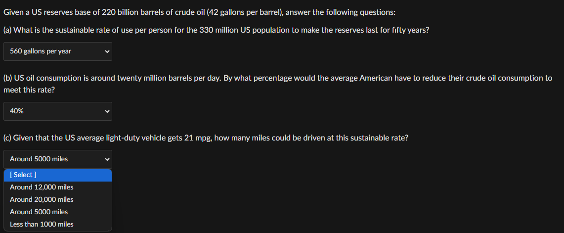 Solved Given a US reserves base of 220 ﻿billion barrels of | Chegg.com