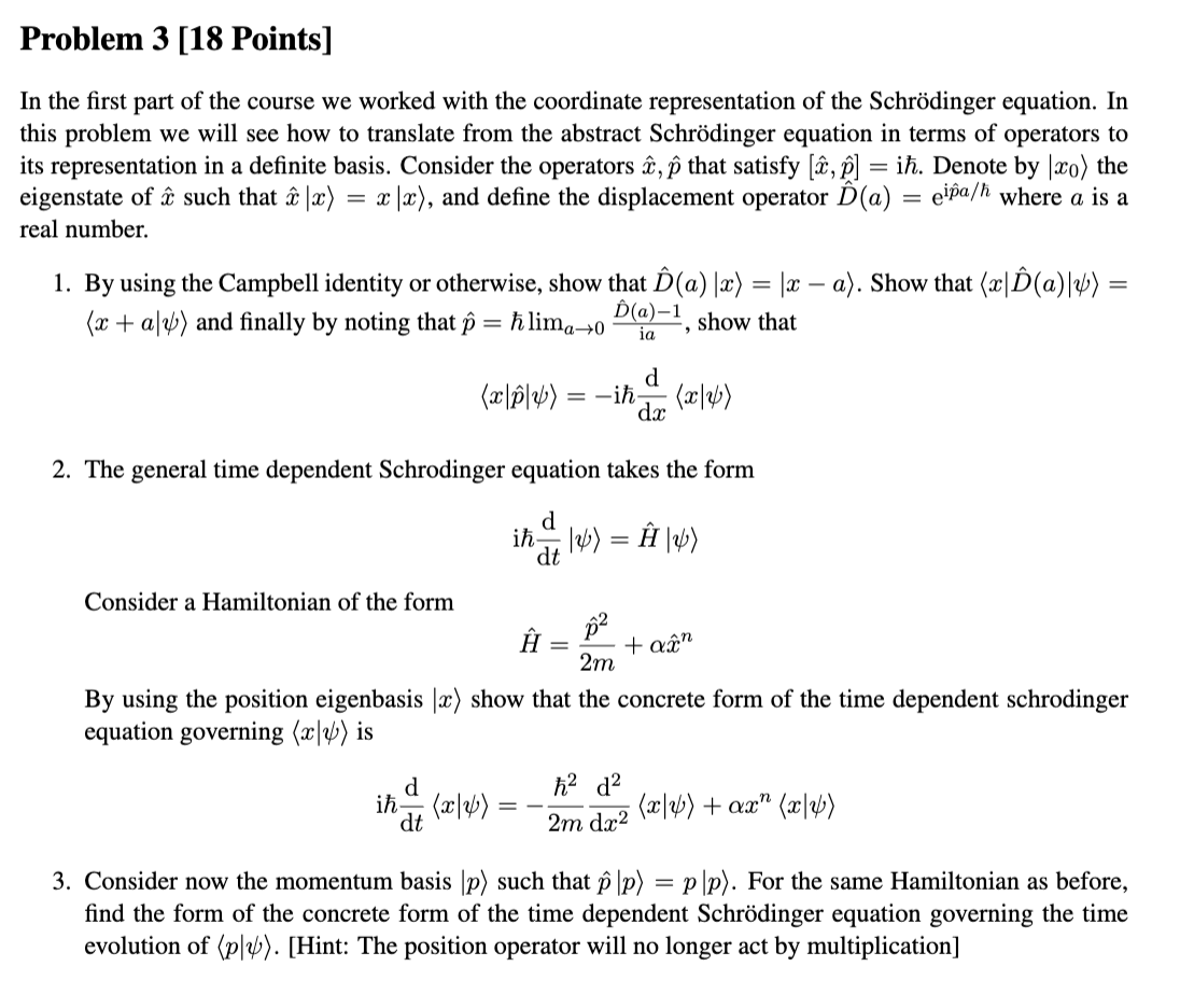 Solved Problem 3 [18 ﻿Points] ﻿In the first part of the | Chegg.com