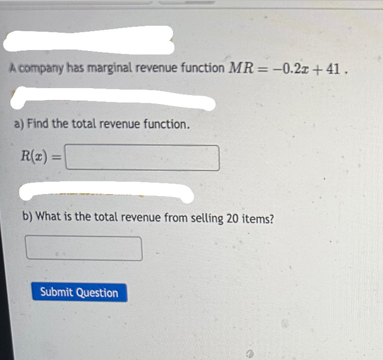 Solved A company has marginal revenue function | Chegg.com