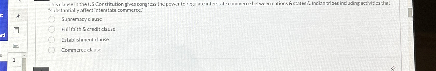 Solved This clause in the US Constitution gives congress the | Chegg.com