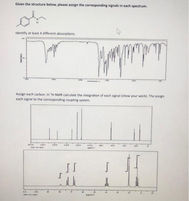 Solved Given the structure below, please assign the | Chegg.com