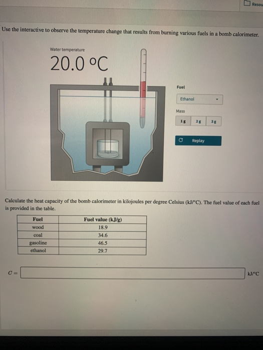 calculate the fuel value of ethanol in kJ per gram. | Chegg.com