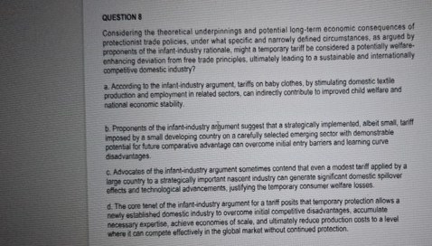 Solved QUESTION 8Considering the theoretical underpinnings | Chegg.com