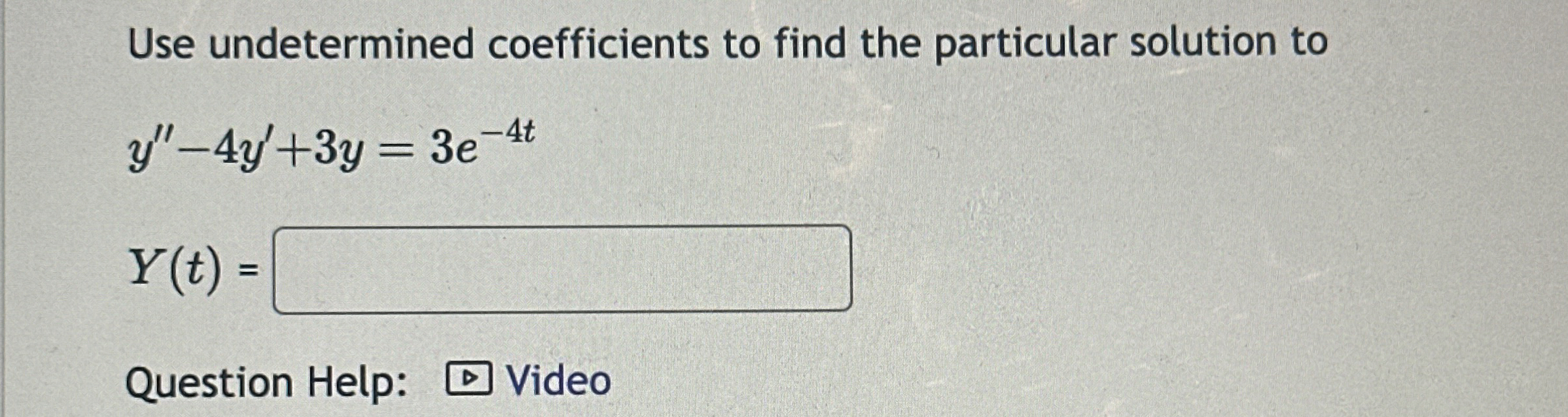 Solved Use undetermined coefficients to find the particular | Chegg.com