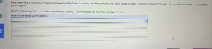 Solved Requirement 2. ﻿Should SXSW allow executives to | Chegg.com