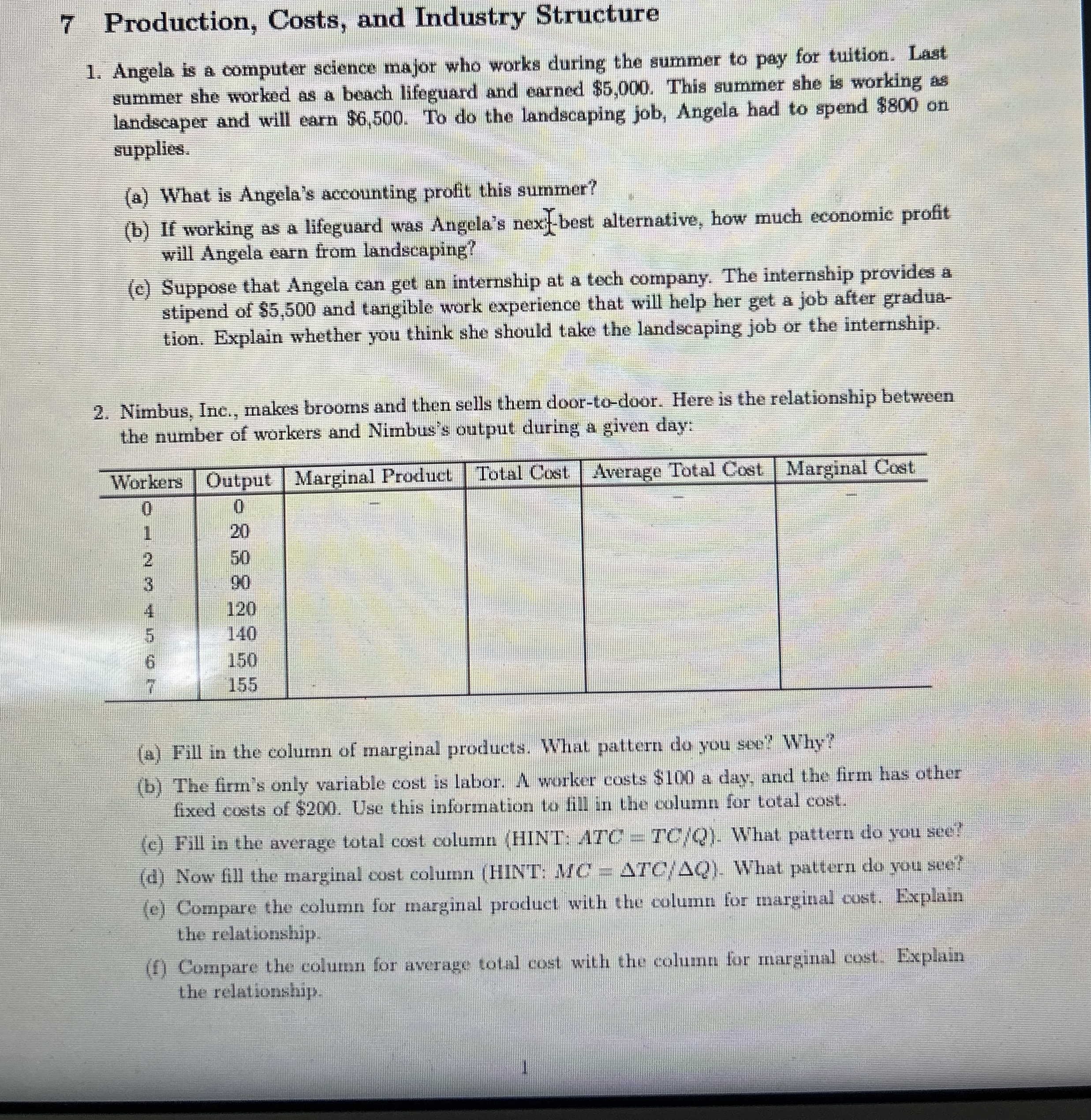 help me solve this micro economics problemA local | Chegg.com