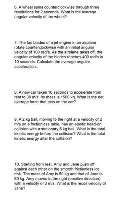 Solved 6. A wheel spins counterclockwise through three | Chegg.com