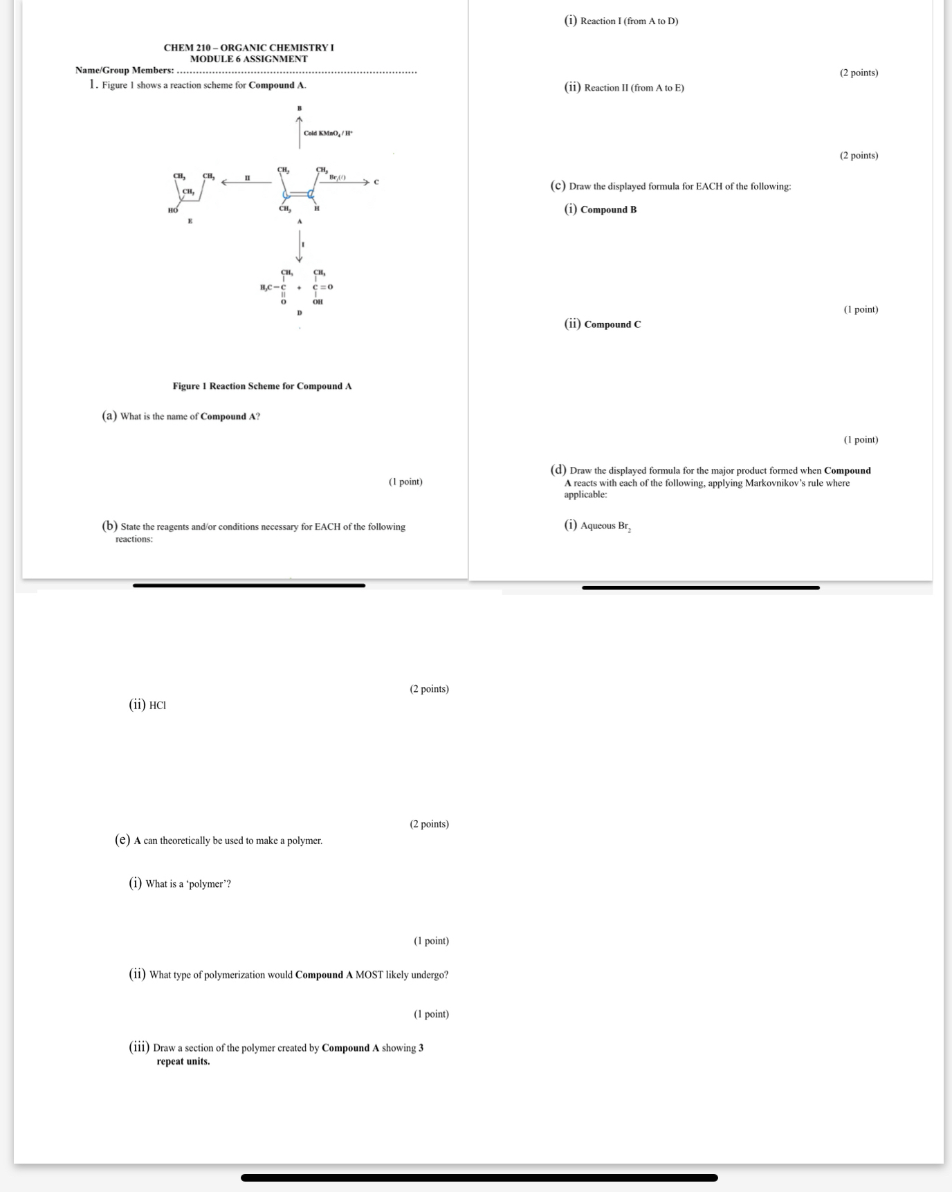 Solved CHEM 210 - ﻿ORGANIC CHEMISTRY IMODULE 6 | Chegg.com
