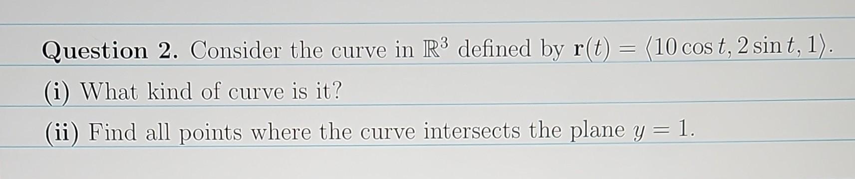 Solved Question 2. Consider the curve in R3 defined by | Chegg.com