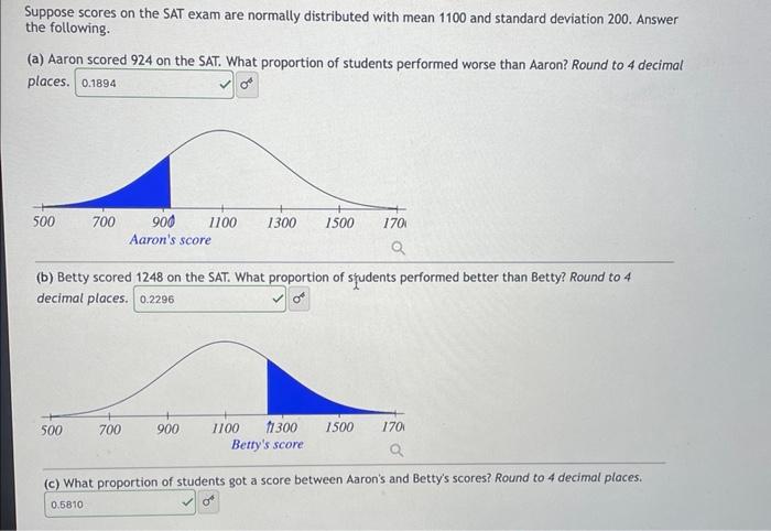 Solved Suppose scores on the SAT exam are normally | Chegg.com