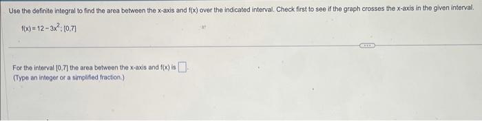 Solved Use the definite integral to find the area between | Chegg.com