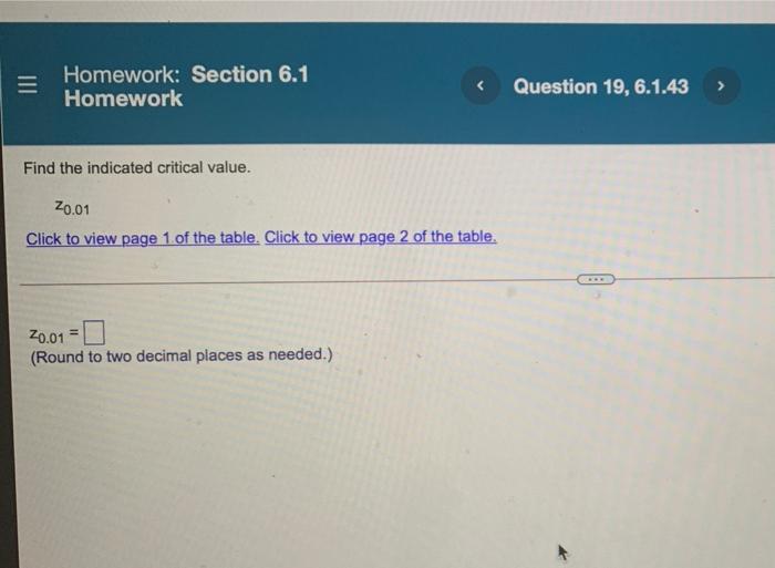 Solved Homework Section 6 1 Homework Question 19 6 1 43