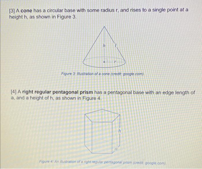 Solved Consider the following 3D shapes: [1] A right | Chegg.com