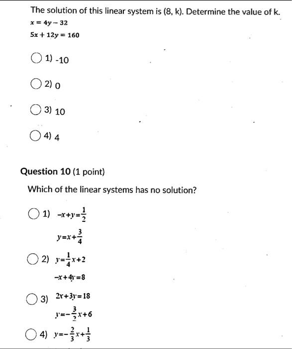 Solved Which graph represents the solution of the linear | Chegg.com