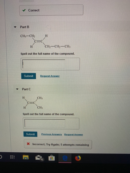 Solved give the iupac name for each of the following using | Chegg.com