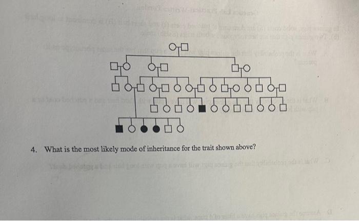 Solved 4. What is the most likely mode of inheritance for | Chegg.com