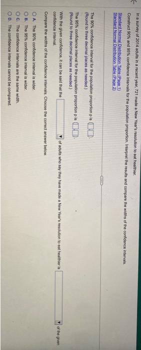 Solved In a survey of 2014 adults in a recent year, 721 made | Chegg.com