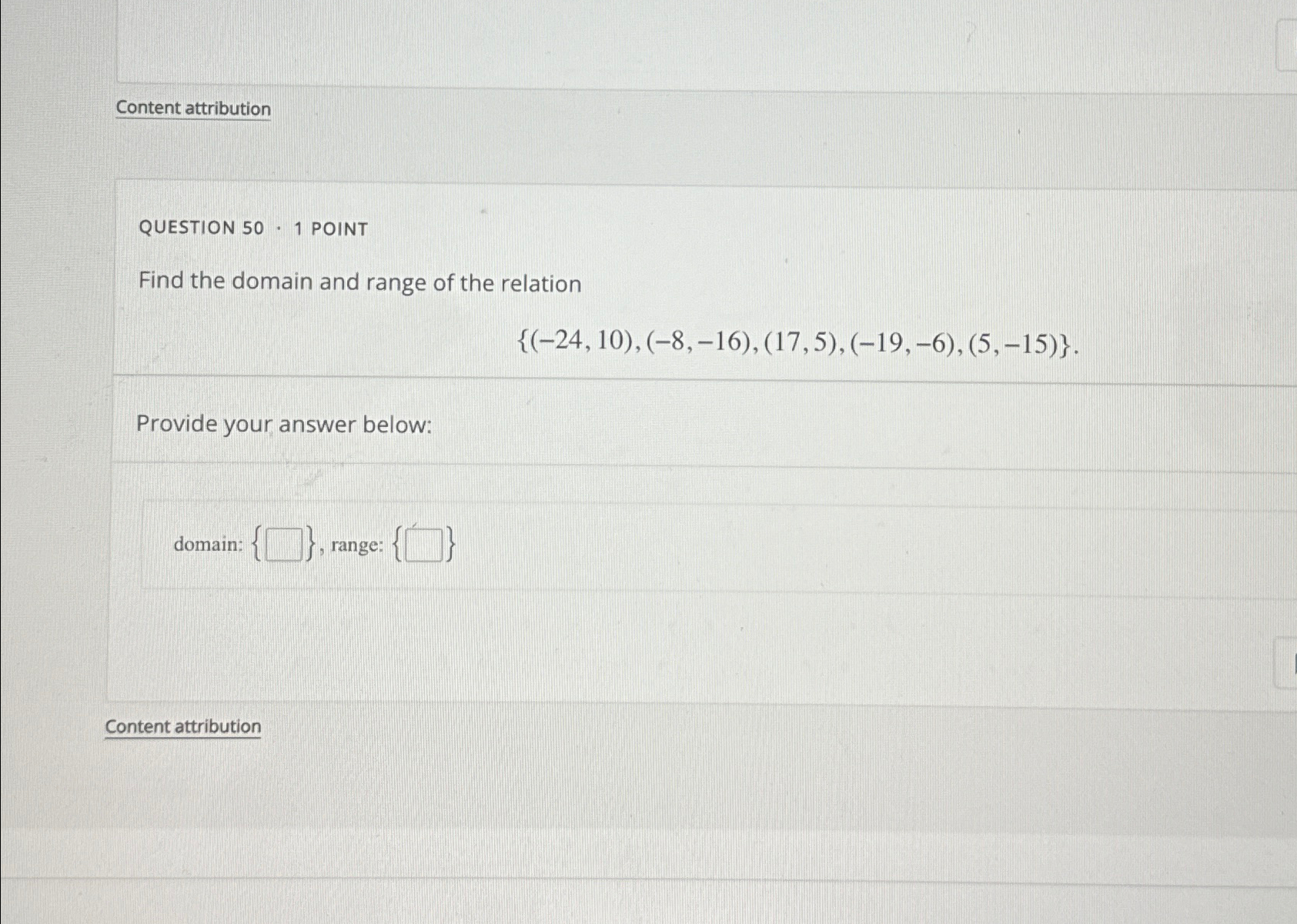 Solved Content attributionQUESTION 50 - 1 POINTFind the | Chegg.com Solved Content attributionQUESTION 50 - 1 POINTFind the | Chegg.com