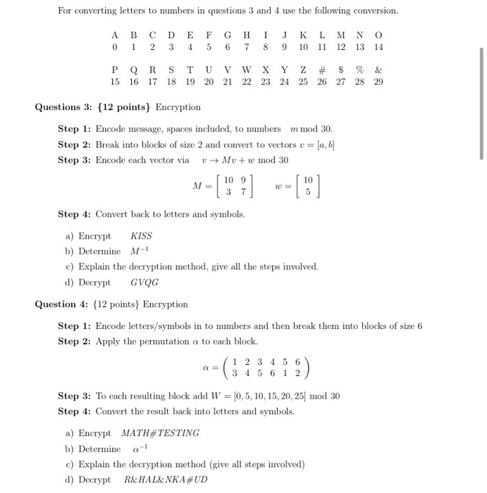 For Converting Letters To Numbers In Questions 3 And Chegg for-converting-letters-to-numbers-in-questions-3-and-chegg