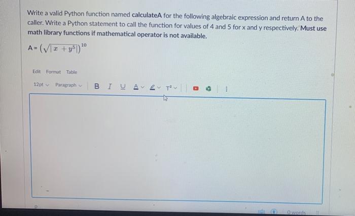 Solved Python Write A Valid Python Function Named 3101