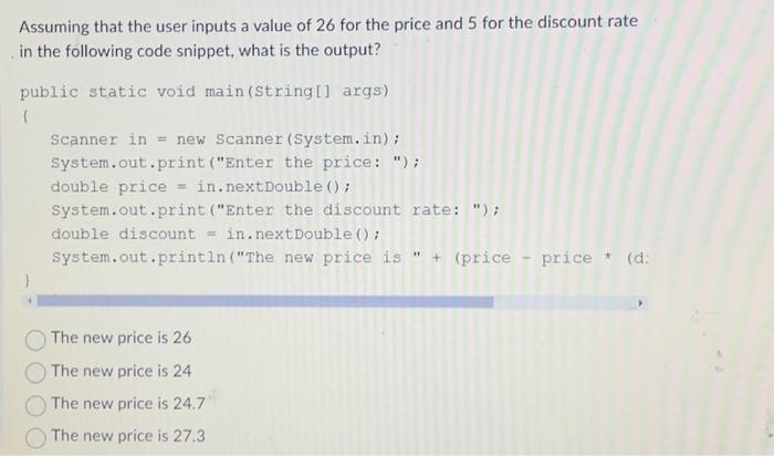 Solved Assuming that the user inputs a value of 26 for the | Chegg.com