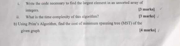 Solved i. Dencribe the divide and conquer approach for | Chegg.com