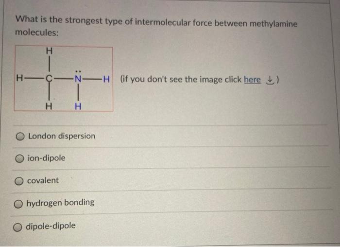 Solved What is the strongest type of intermolecular force | Chegg.com