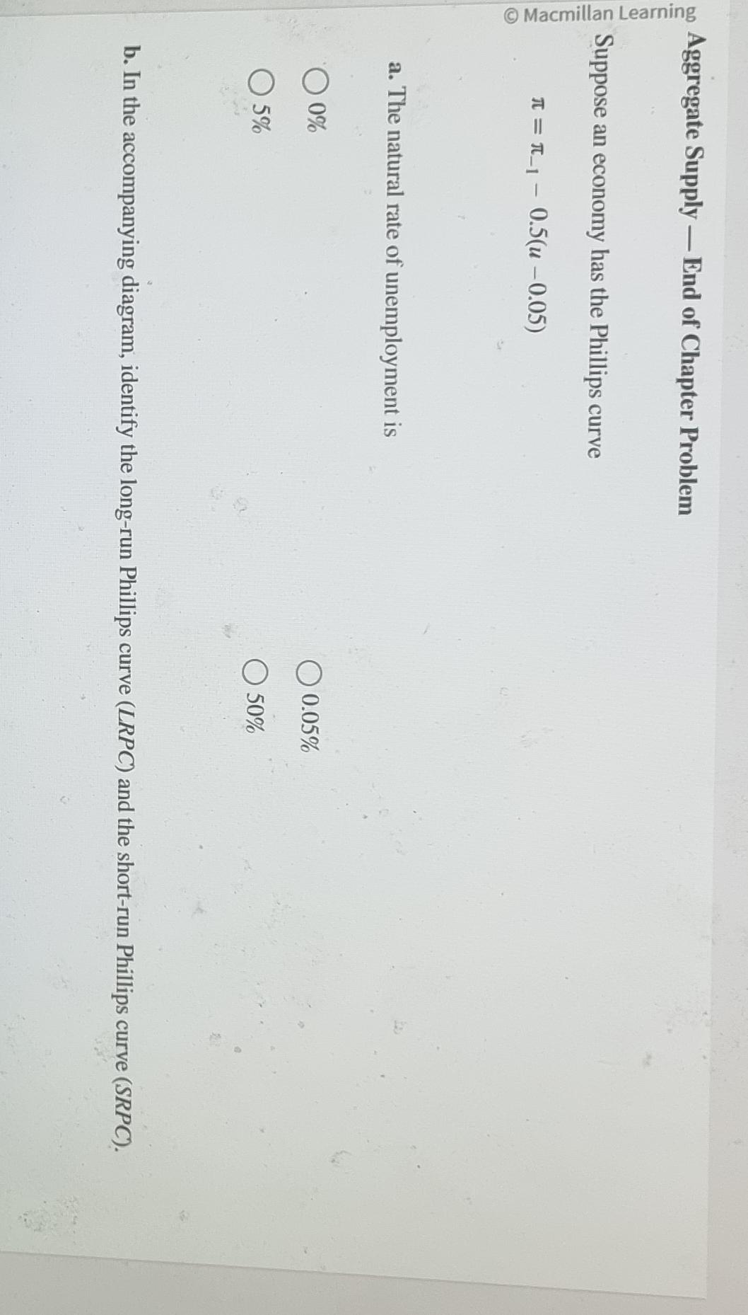 Solved Aggregate Supply — ﻿End of Chapter ProblemSuppose an | Chegg.com