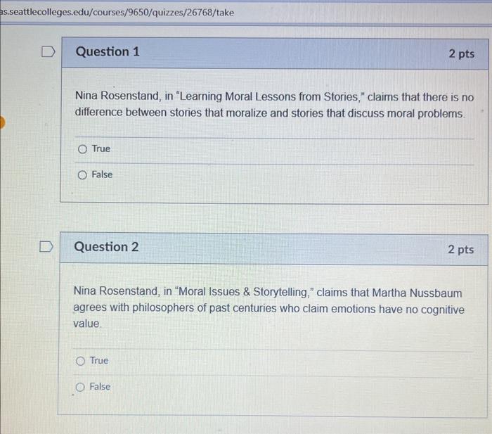 Nina Rosenstand, in "Learning Moral Lessons from | Chegg.com
