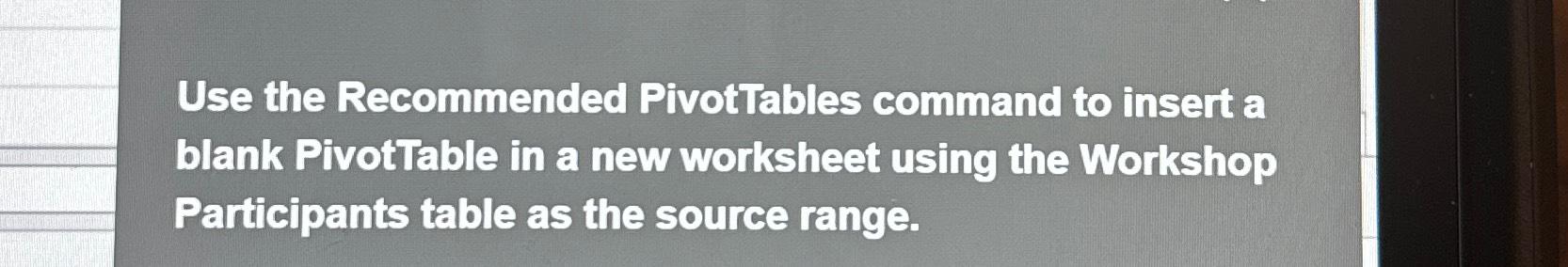 Solved Use the Recommended PivotTables command to insert a | Chegg.com