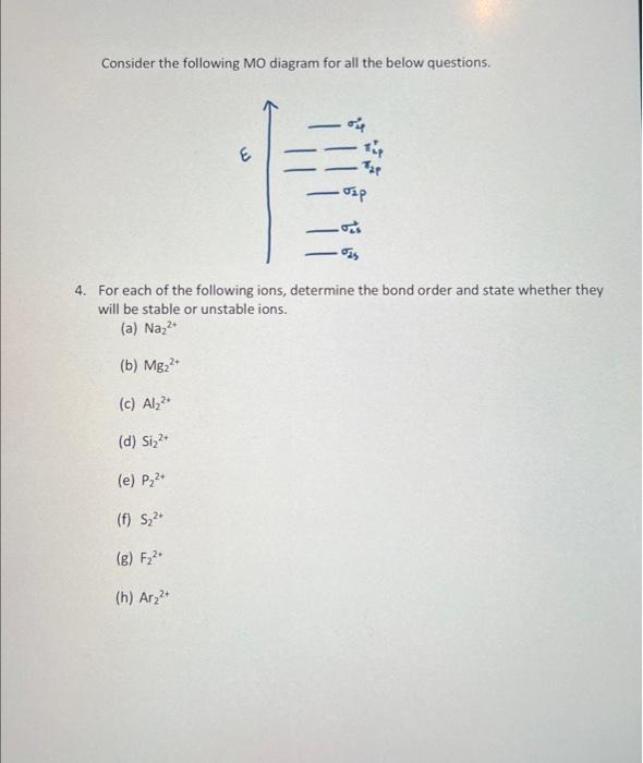Solved Consider the following MO diagram for all the below | Chegg.com
