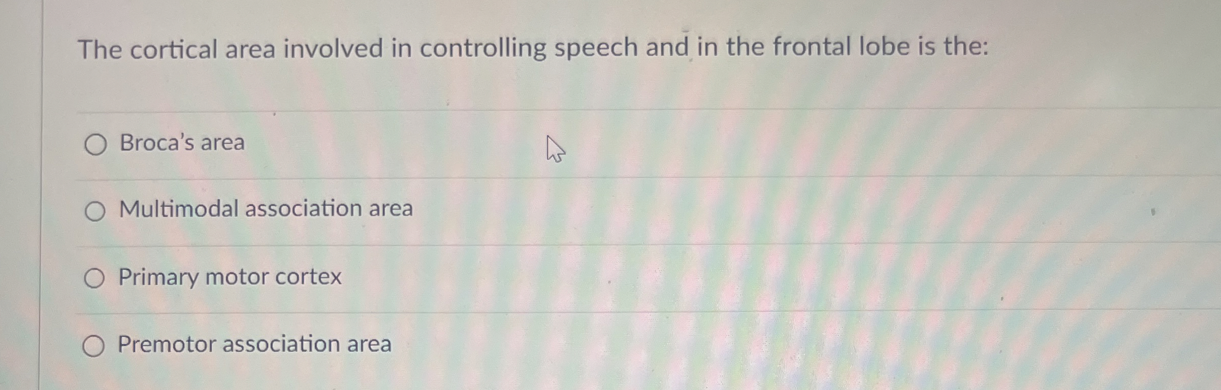 Solved The cortical area involved in controlling speech and | Chegg.com