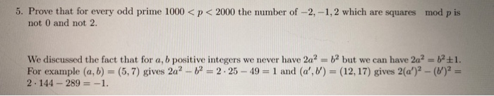 Solved 5. Prove that for every odd prime 1000 | Chegg.com