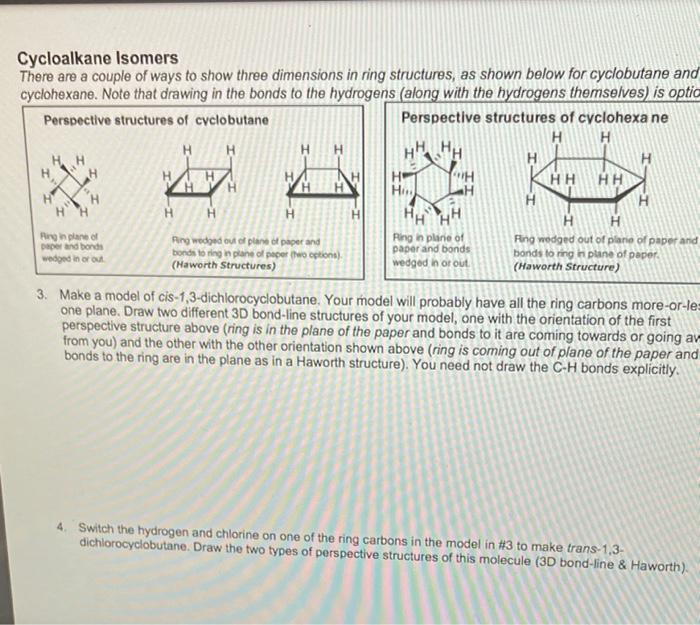 Solved H H Cycloalkane Isomers There are a couple of ways to | Chegg.com