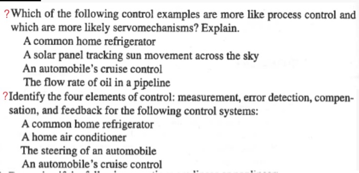 Solved ? Which of the following control examples are more | Chegg.com