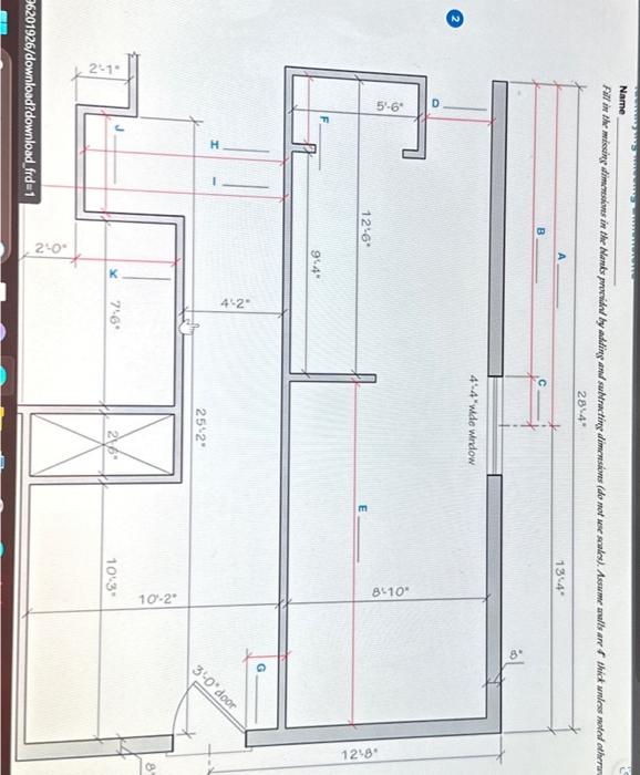 2 2-1" Name Fill in the missing dimensions in the | Chegg.com