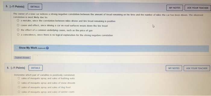 Solved 5. (-/1 Points] DETAILS MY NOTES ASK YOUR TEACHER The | Chegg.com