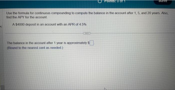 Solved Use the formula for continuous compounding to compute | Chegg.com