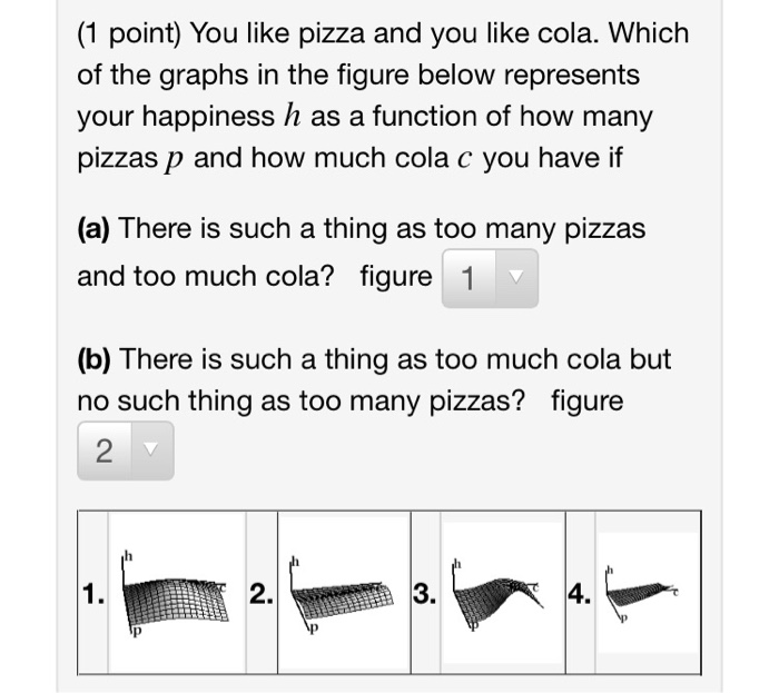 Solved (1 point) Without a calculator or computer, match the | Chegg.com