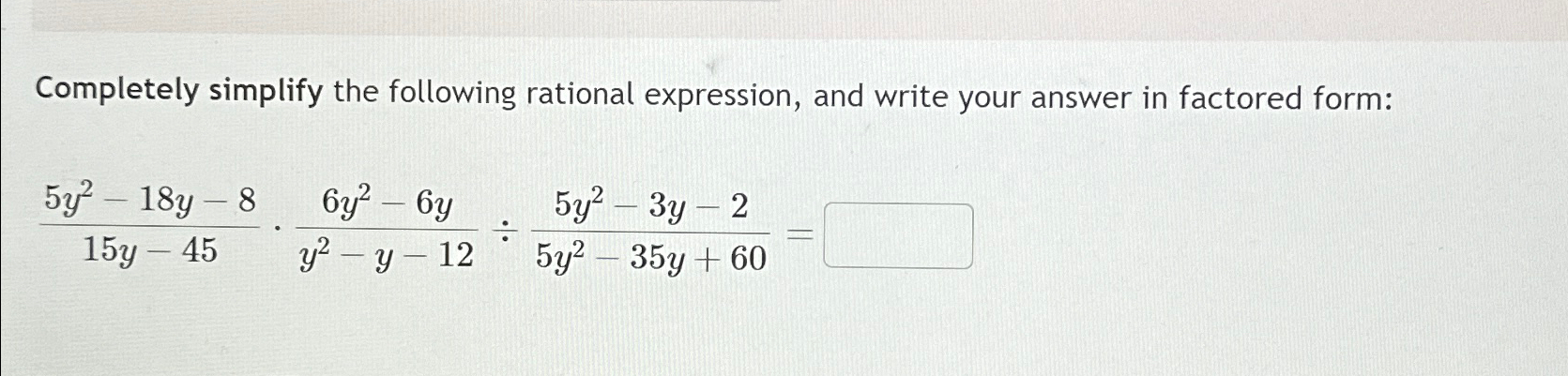 Solved Completely simplify the following rational | Chegg.com
